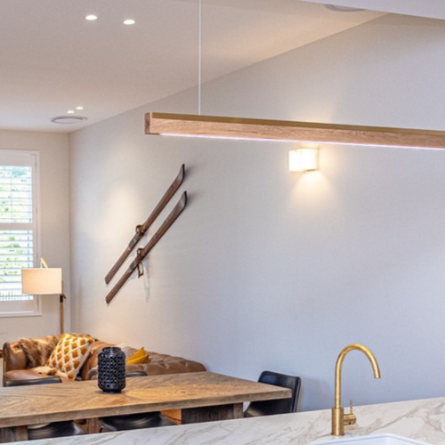Custom LED Linear Pendant | Oak | Made in NZ by Social Light