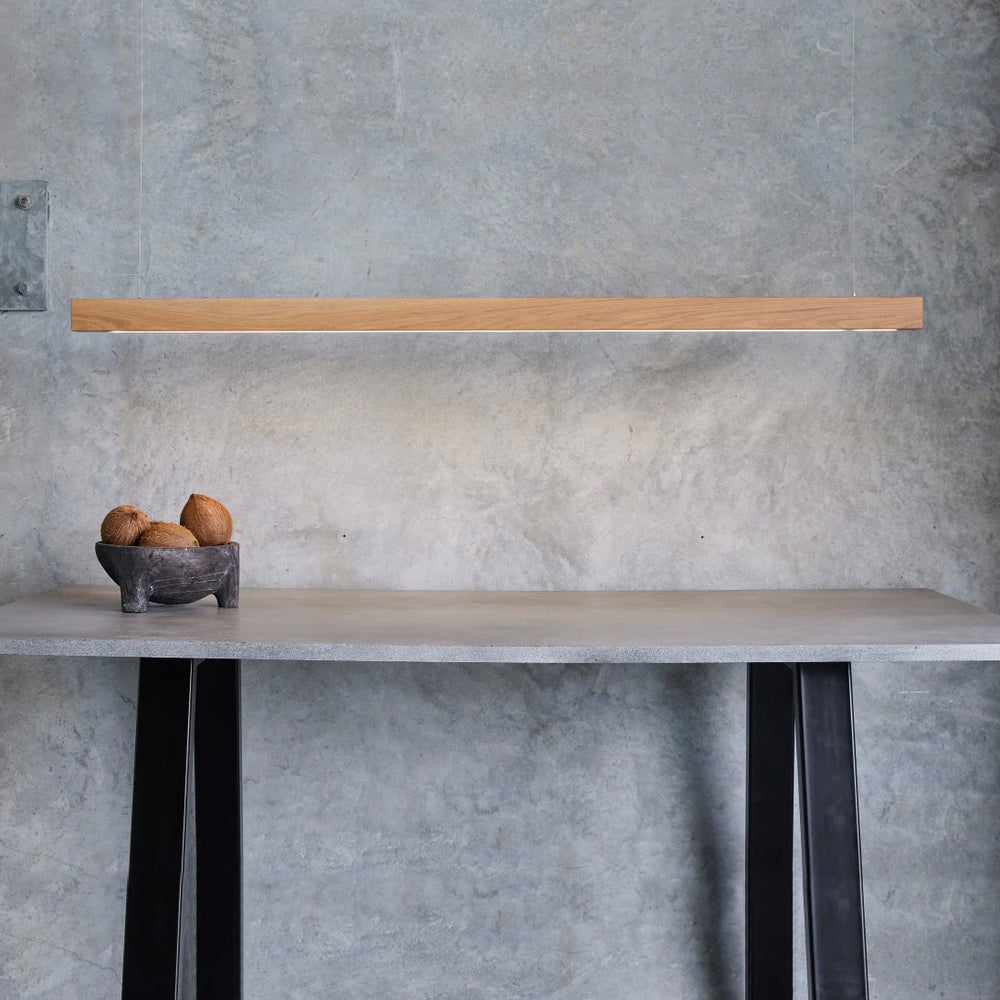 Custom LED Linear Pendant | Oak | Made in NZ by Social Light